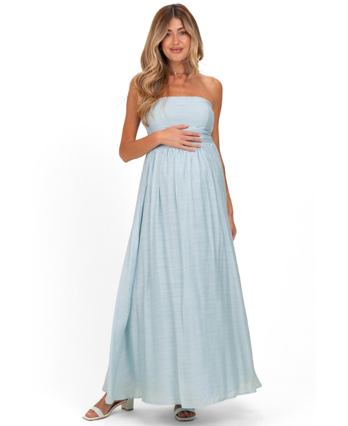 Click here for Pinkblush Maternity Light Blue Strapless Tie Back... prices