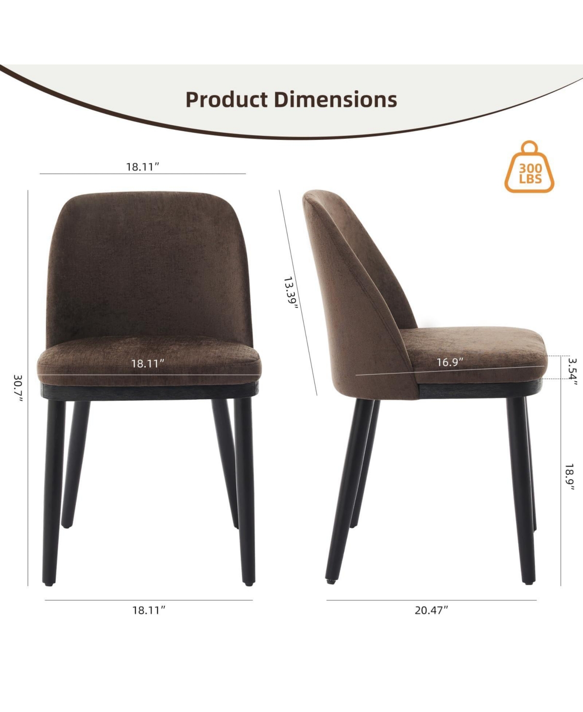 Click here for gaomon Set of 2 Linen Upholstered Dining Chairs  W... prices