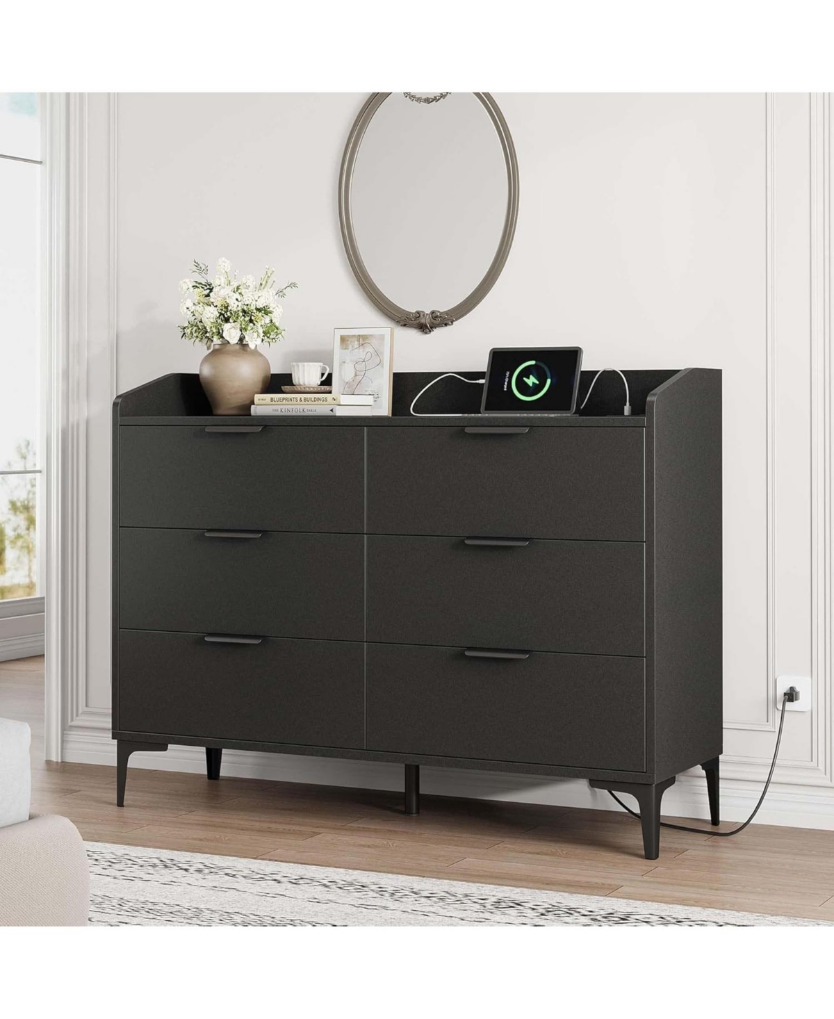 Click here for gaomon Tall Modern 6-Drawer Wooden Dresser Cabinet... prices