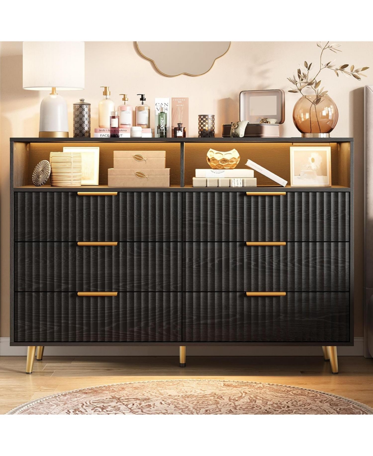Click here for gaomon 6 Drawers Dresser for Bedroom  53.9 Wide Dr... prices