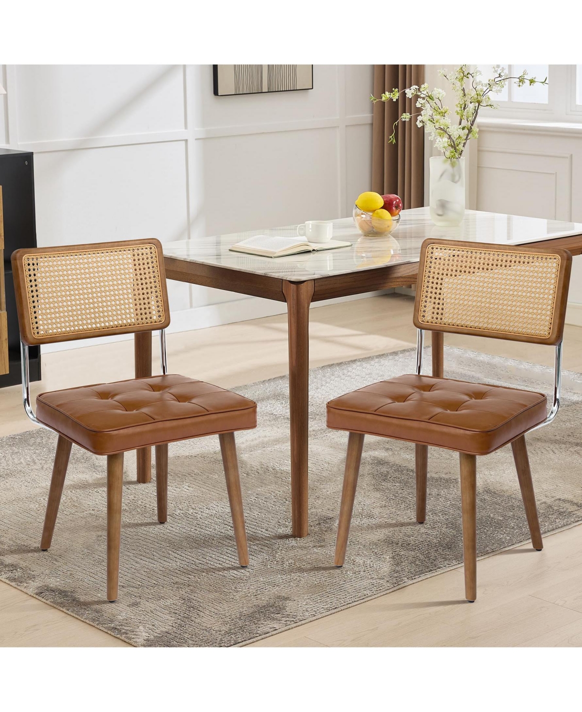 Click here for gaomon Set of 2 Mid Century Natural Rattan Dining... prices