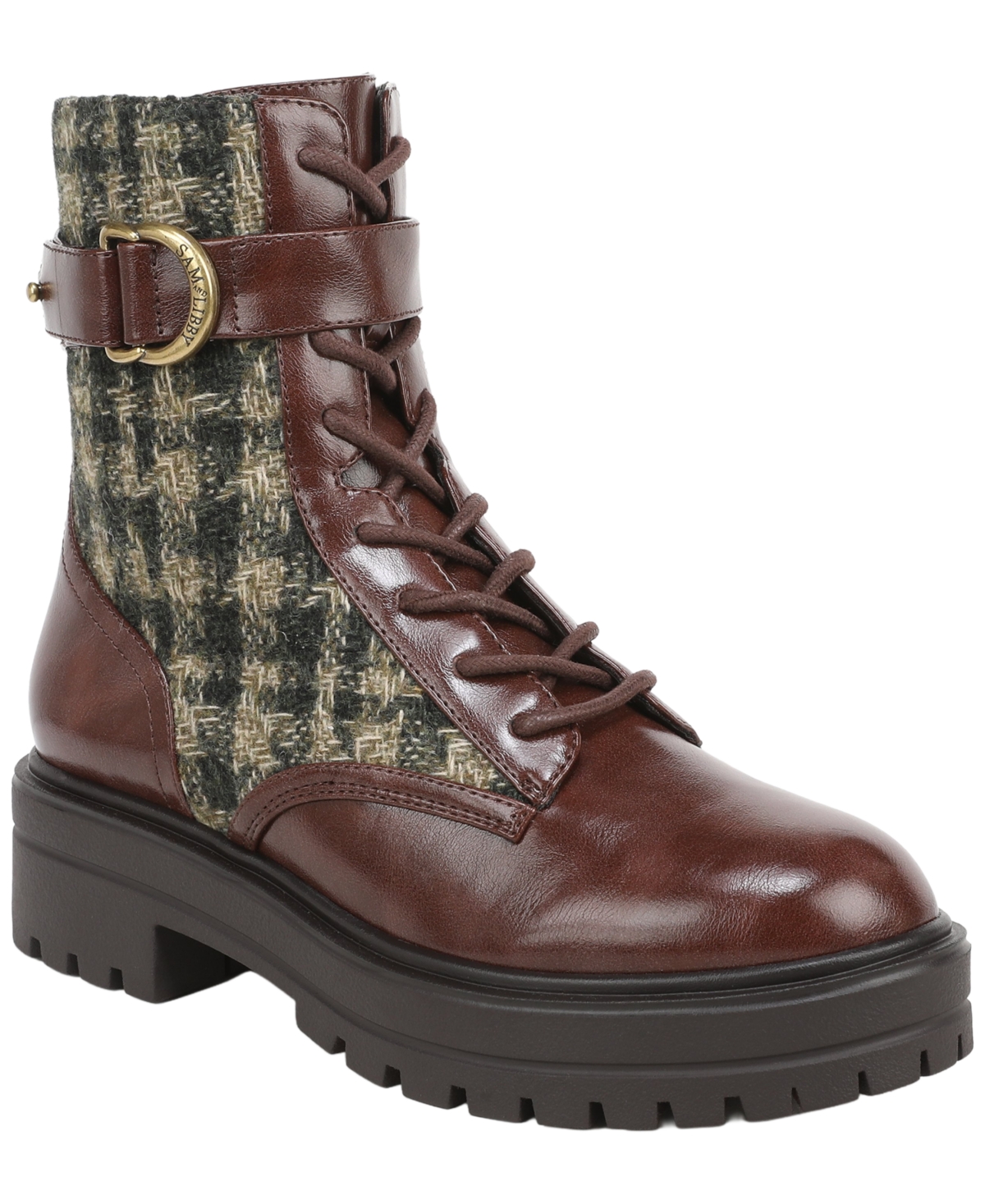 Click here for Sam & Libby Womens Karla Lug Sole Lace-Up Booties... prices