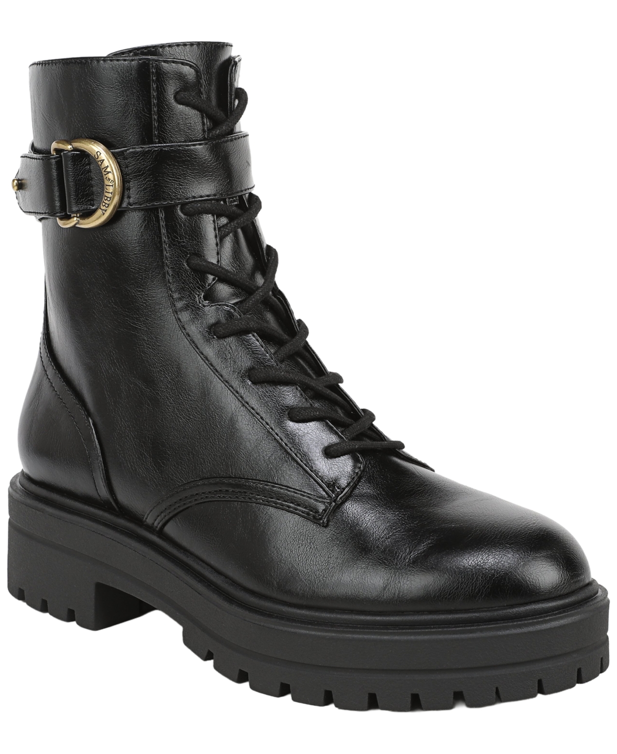 Click here for Sam & Libby Womens Karla Lug Sole Lace-Up Booties... prices