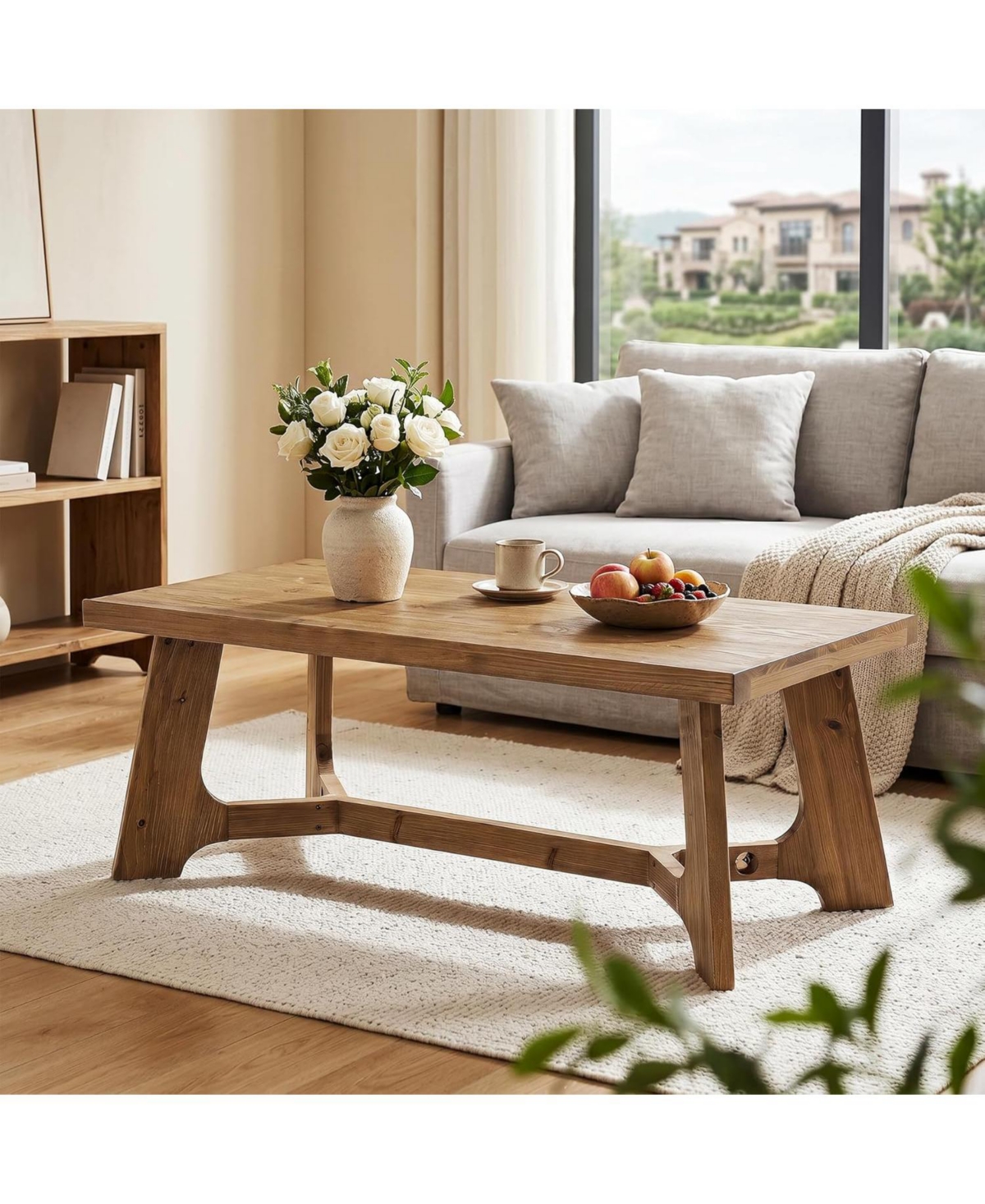 Click here for Tribesigns Solid Wood Rustic Coffee Table  47-Inch... prices