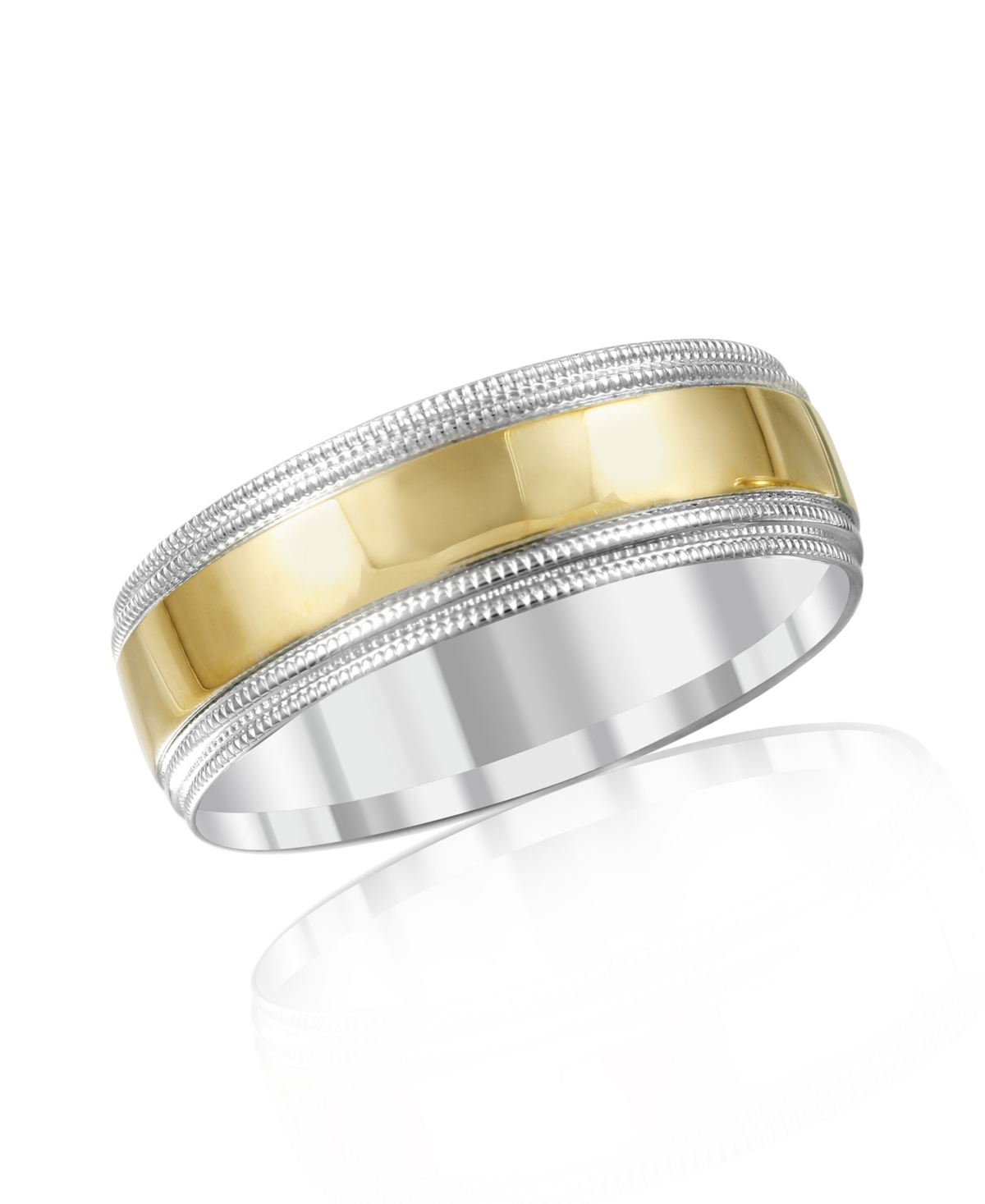 Click here for Mens 14k Gold and 14k White Gold Ring  Milgrain Ed... prices