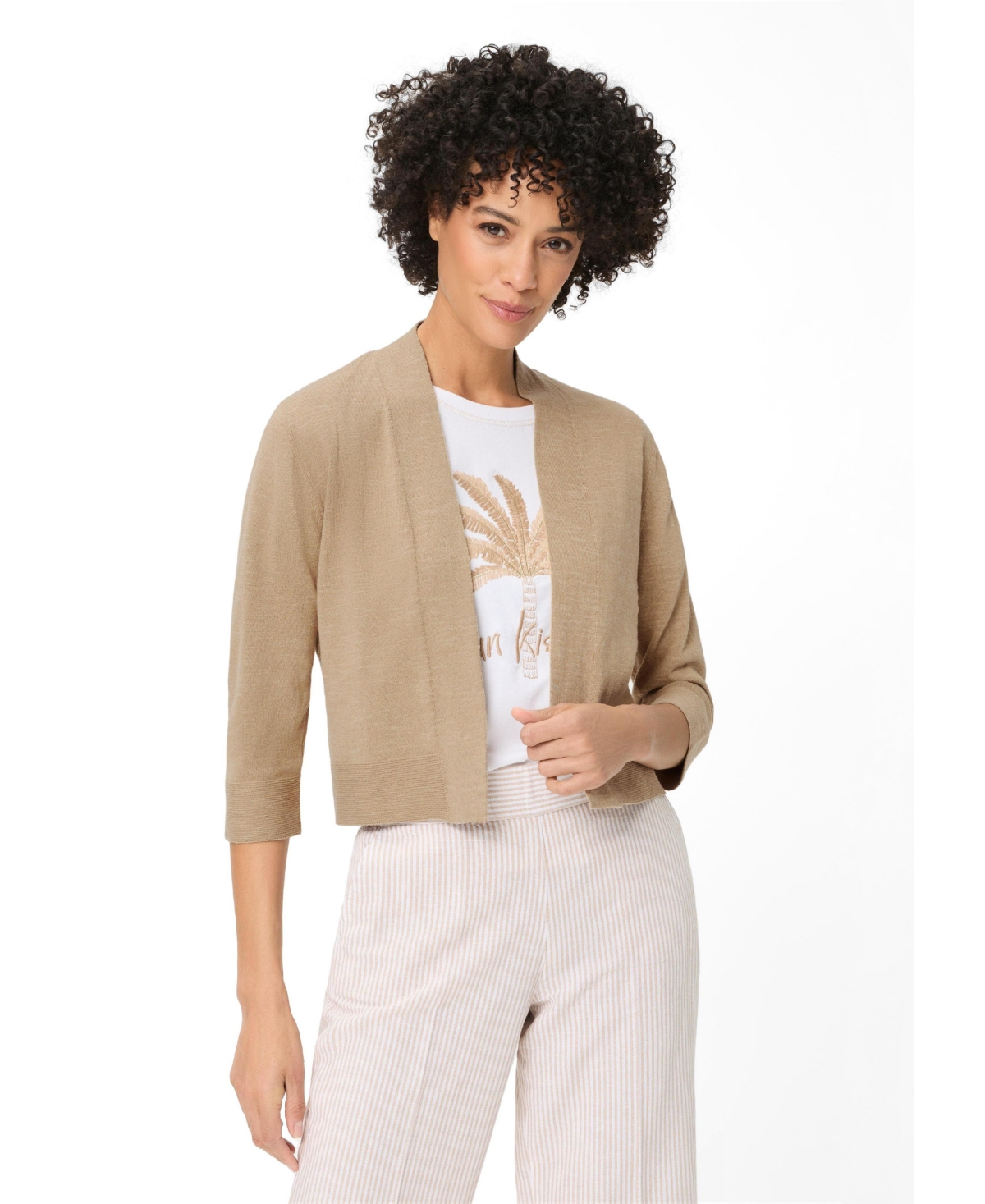 Click here for Olsen Womens Openfront Cropped Cardigan - Desert s... prices