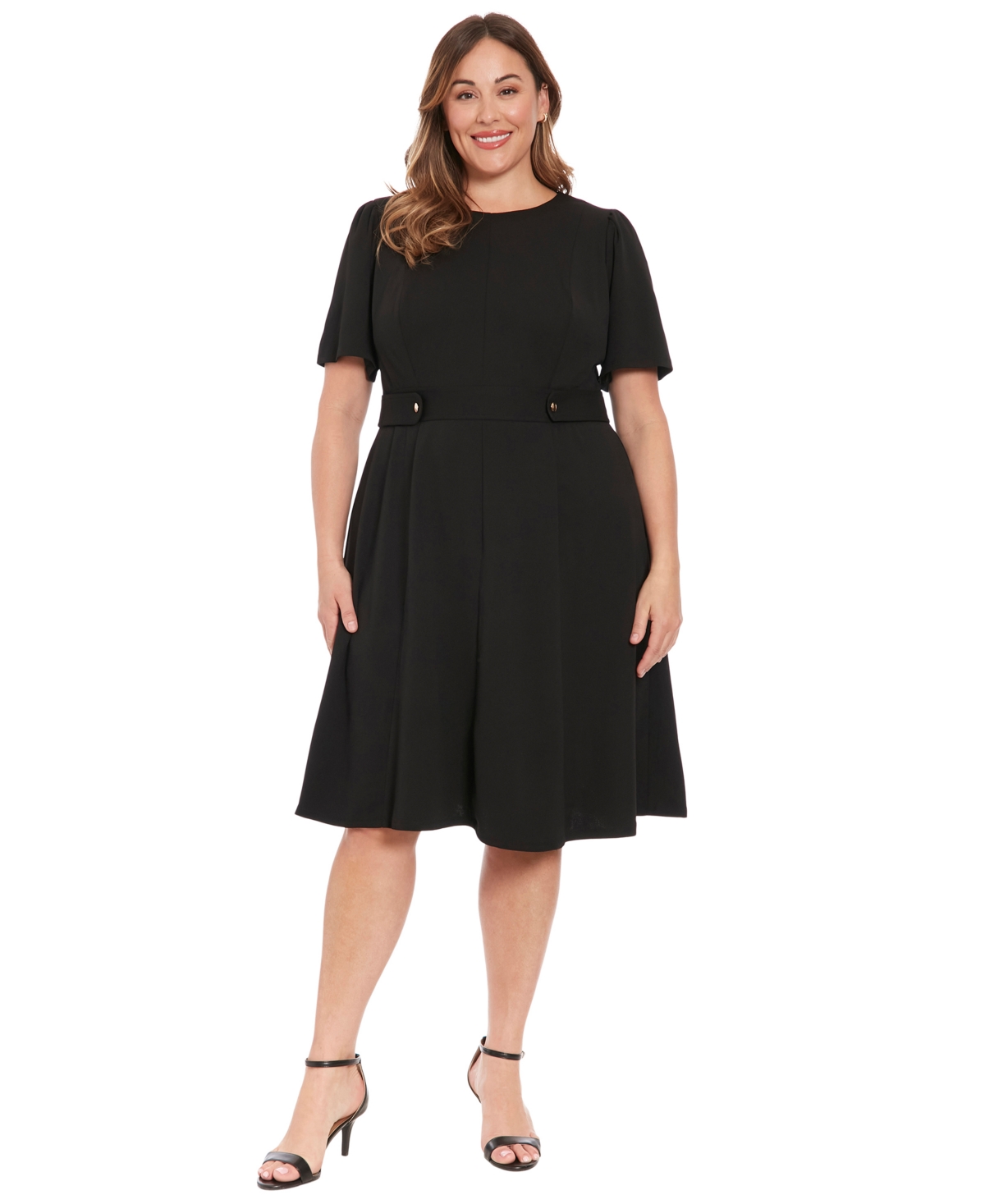 Click here for London Times Plus Size Fit & Flare Scuba Crepe Mid... prices