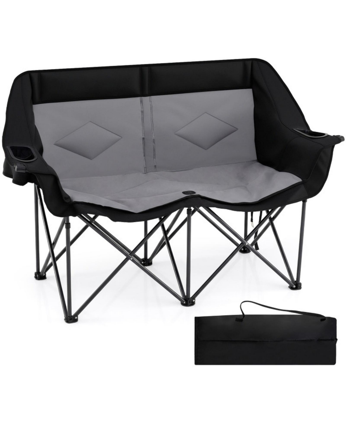 Click here for Sugift 2-Person Folding Camping Chair with Cup Hol... prices