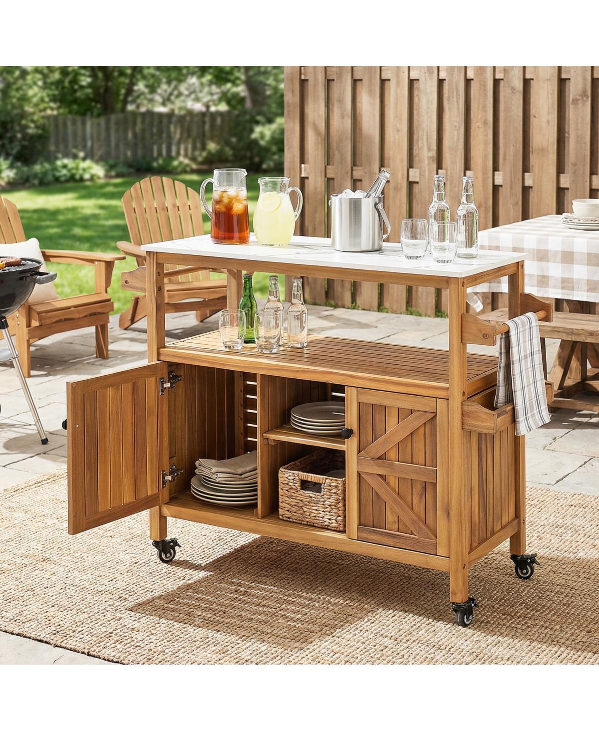 Click here for Streamdale Furniture Outdoor Patio Acacia Wood Bar... prices