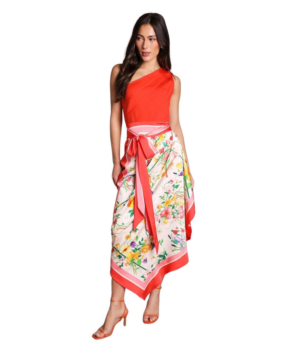 Click here for Coast Womens Bandage One Shoulder Printed Midi Dre... prices