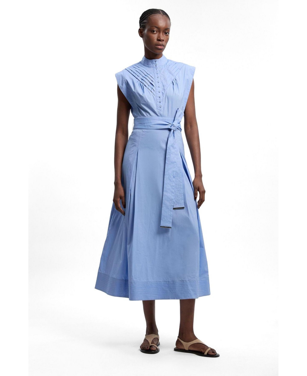 Click here for Karen Millen Womens Cotton Tie Waist Midi Dress -... prices