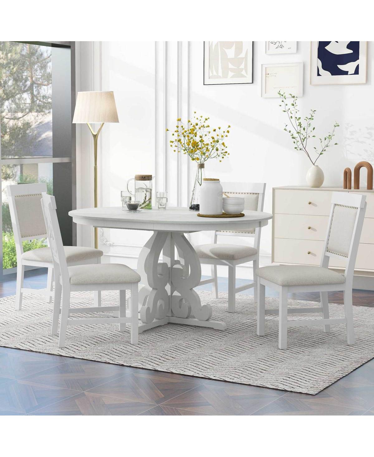 Click here for Streamdale Furniture 5-Piece Retro Extendable Dini... prices