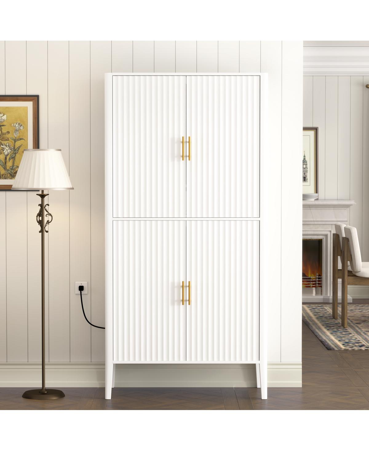 Click here for Streamdale Furniture Modern Fluted 4-Door Wine Cab... prices