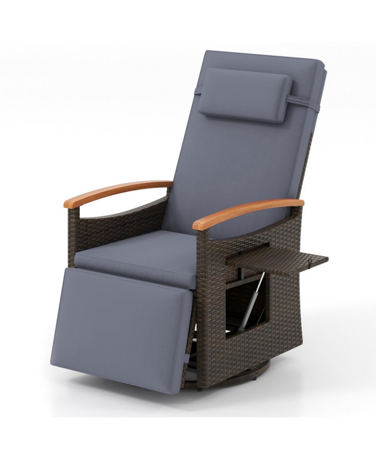 Click here for Gouun Patio Rattan 360 Swivel Recliner Chair Adjus... prices