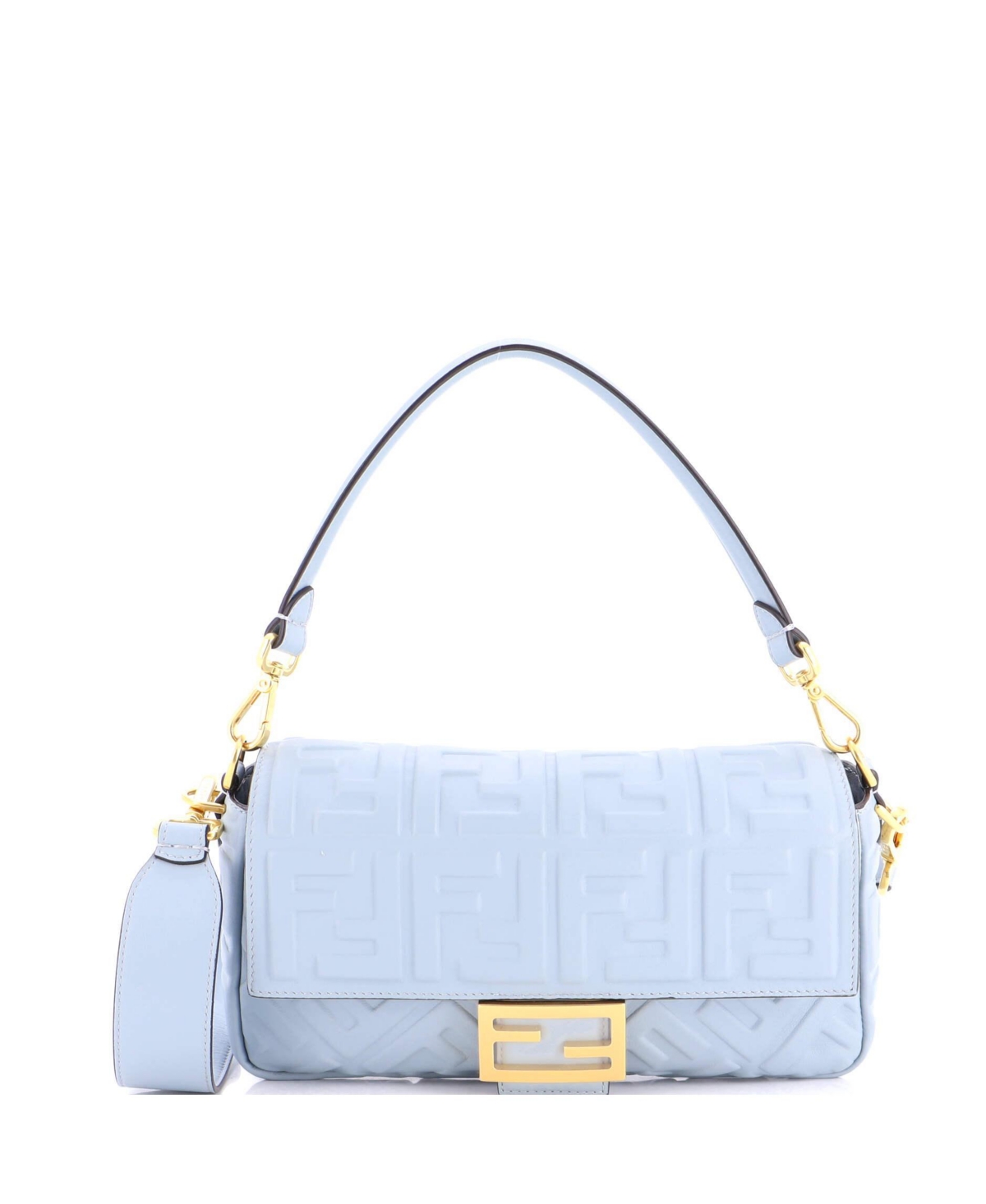 Click here for Pre-Owned Fendi Medium Baguette Nm Bag Zucca Embos... prices