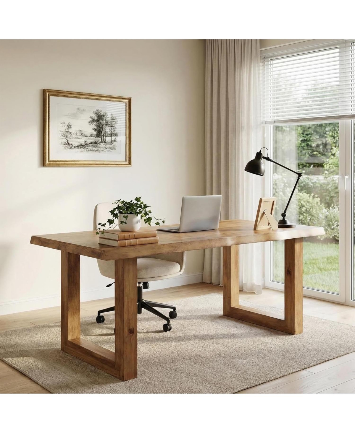Click here for Tribesigns Solid Wood Home Office Desk  63 Live Ed... prices
