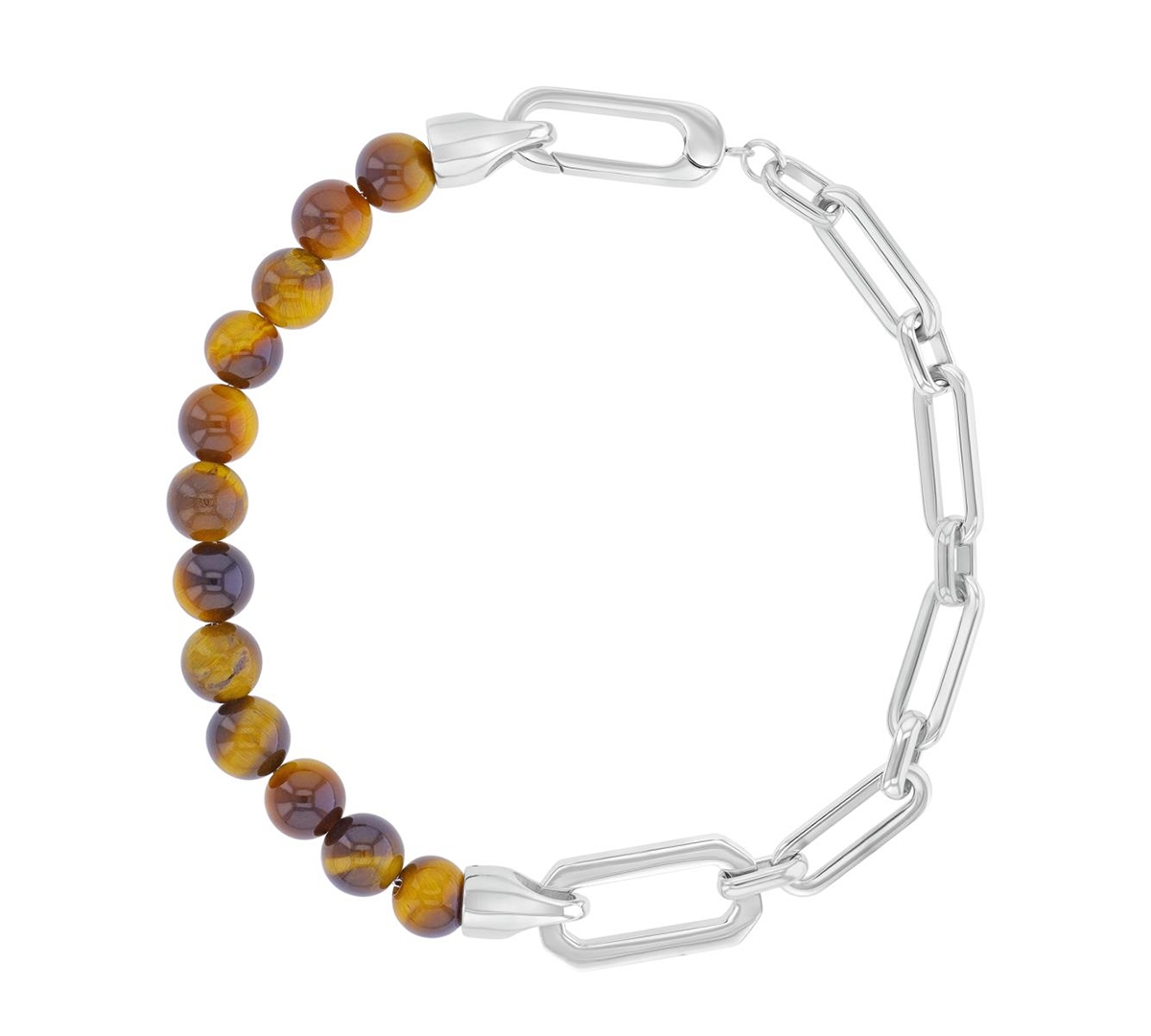 Click here for Quiksilver Mens Platinum-Plated Tiger Eye Paper Cl... prices