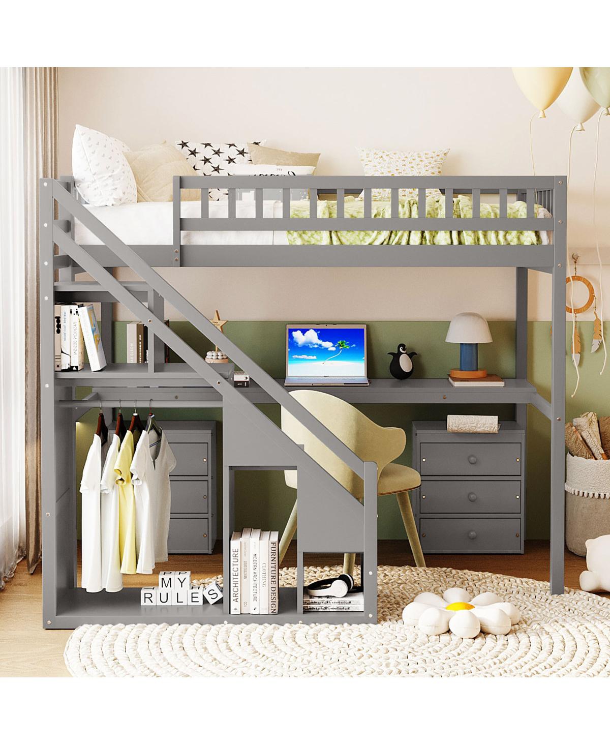 Click here for Streamdale Furniture Twin Size Loft Bed with Two C... prices