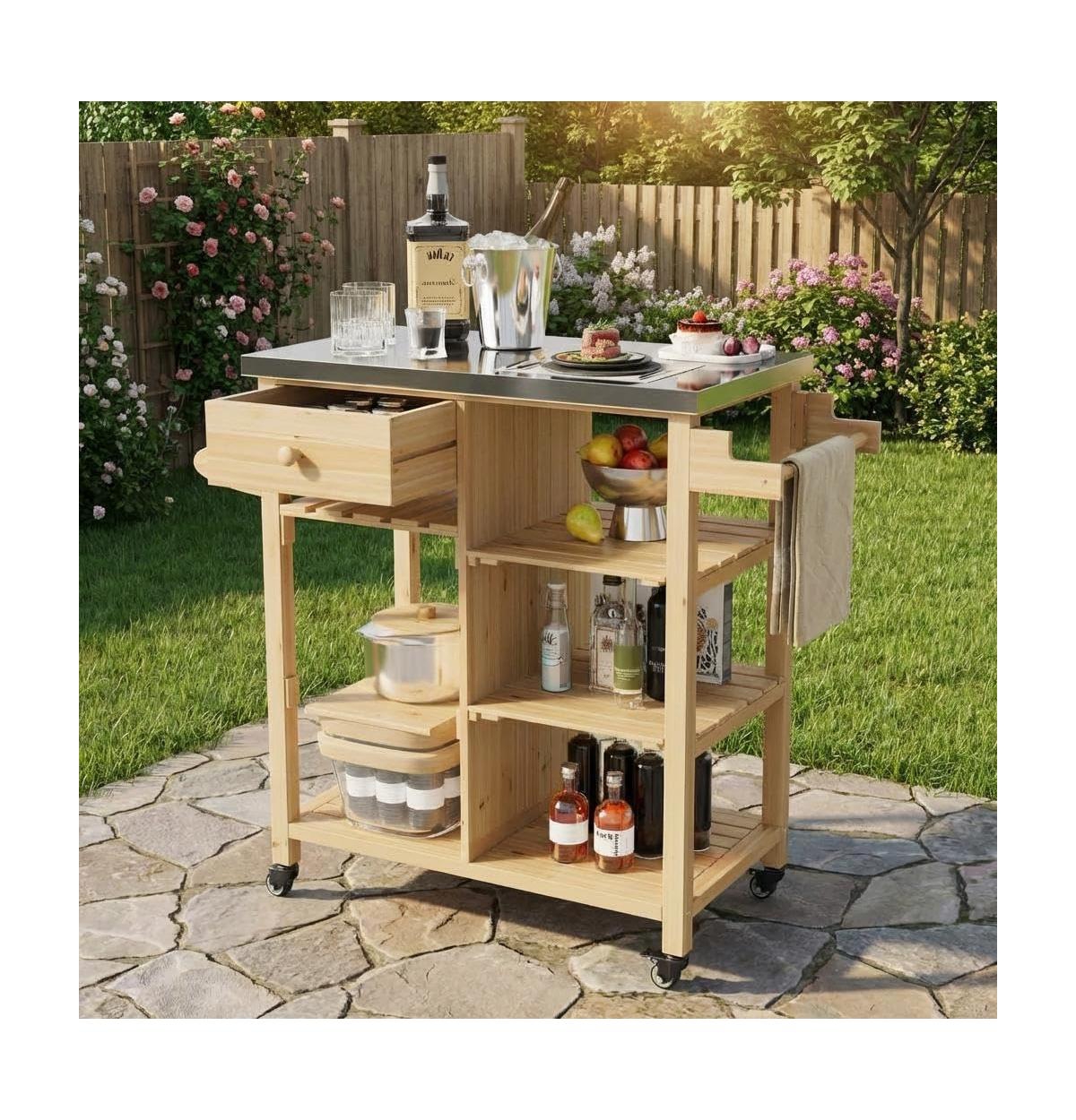 Click here for Xo Outdoor Grill Cart with Stainless Steel Top  Wo... prices