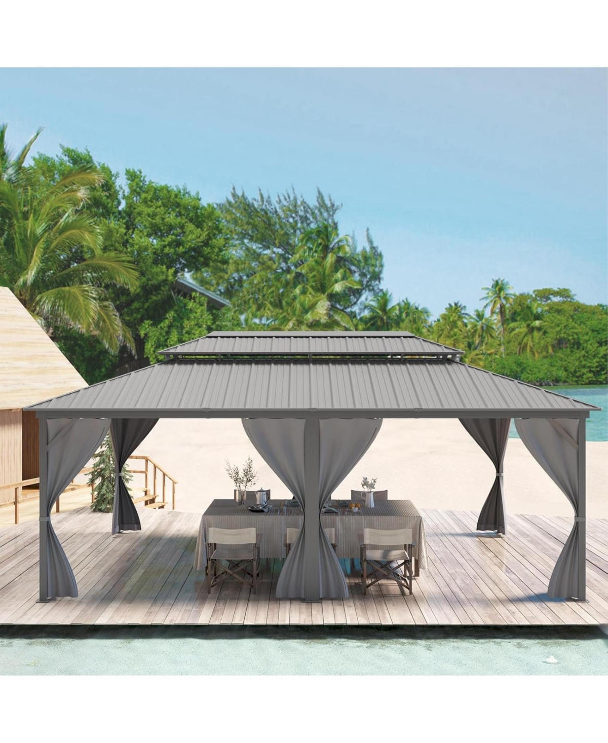 Click here for gaomon 1220 Hardtop Gazebo - Outdoor Metal Pavilio... prices