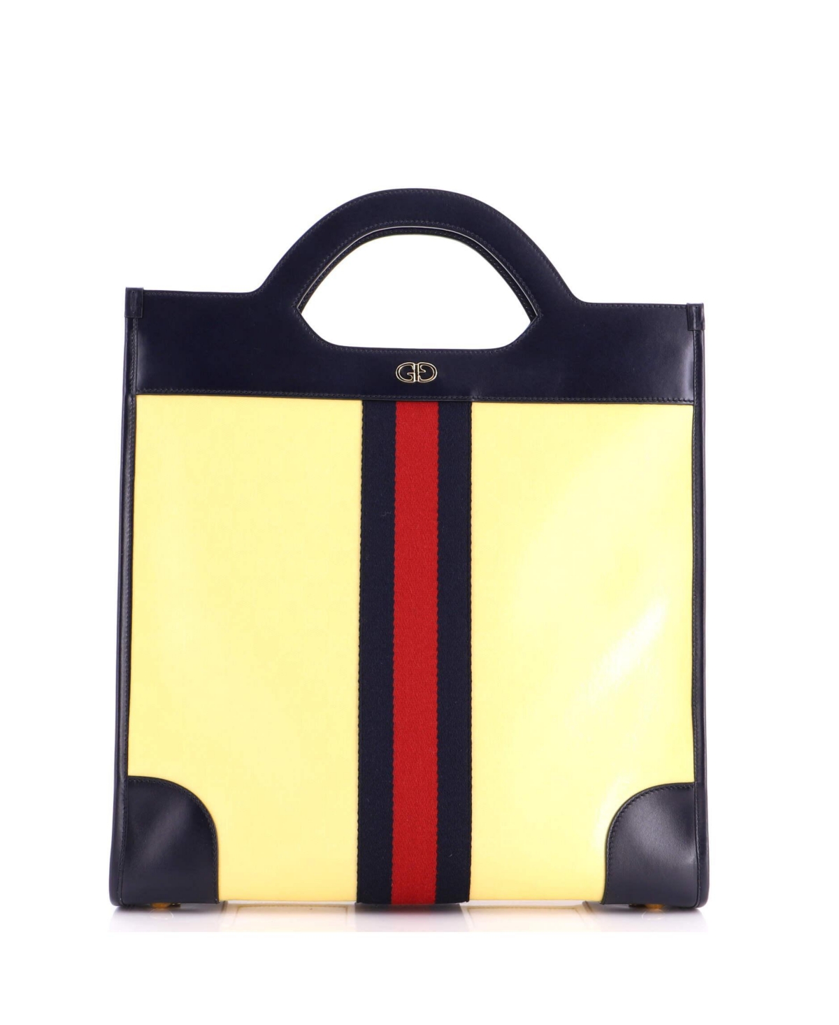 Click here for Pre-Owned Gucci Large Cut Out Handle Tote Gg Coate... prices