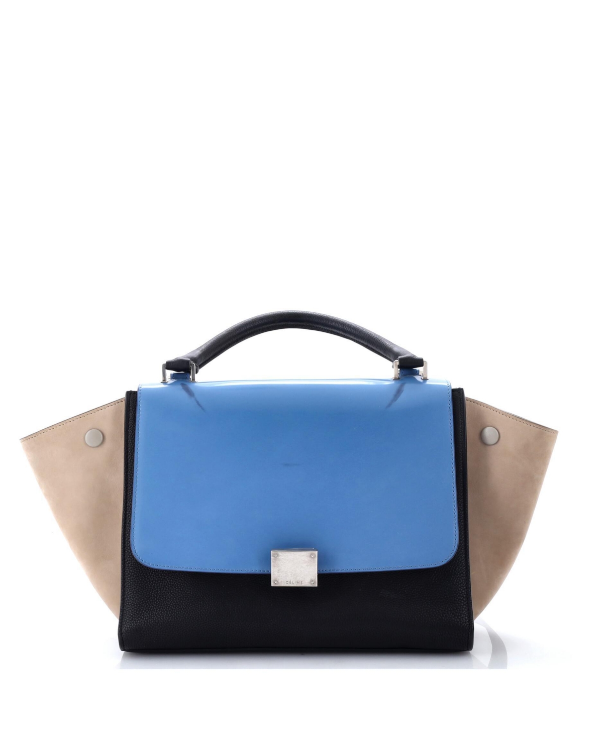 Click here for Pre-Owned Celine Small Tricolor Trapeze Bag Leathe... prices