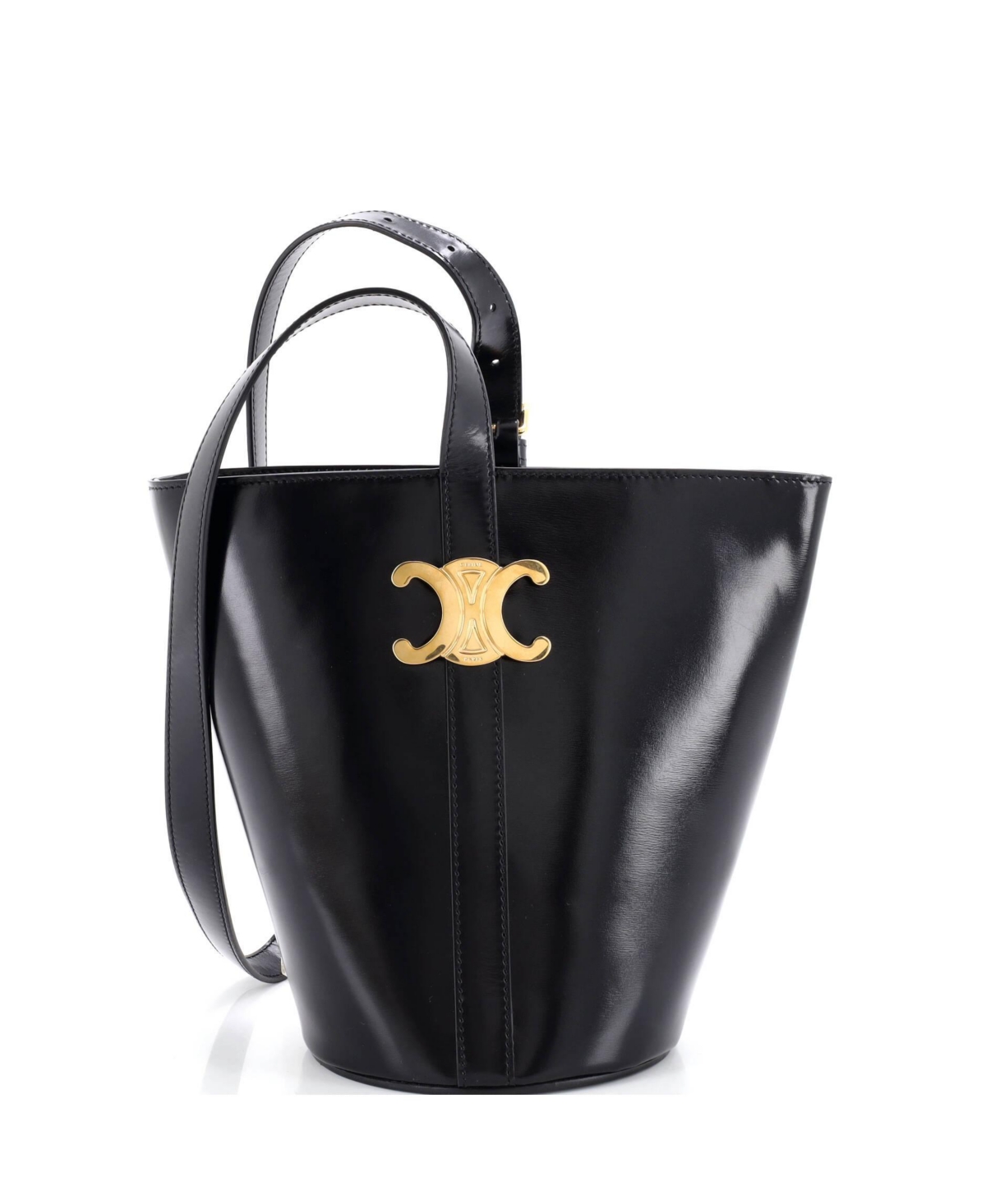Click here for Pre-Owned Celine Small Triomph Bucket Bag Leather... prices