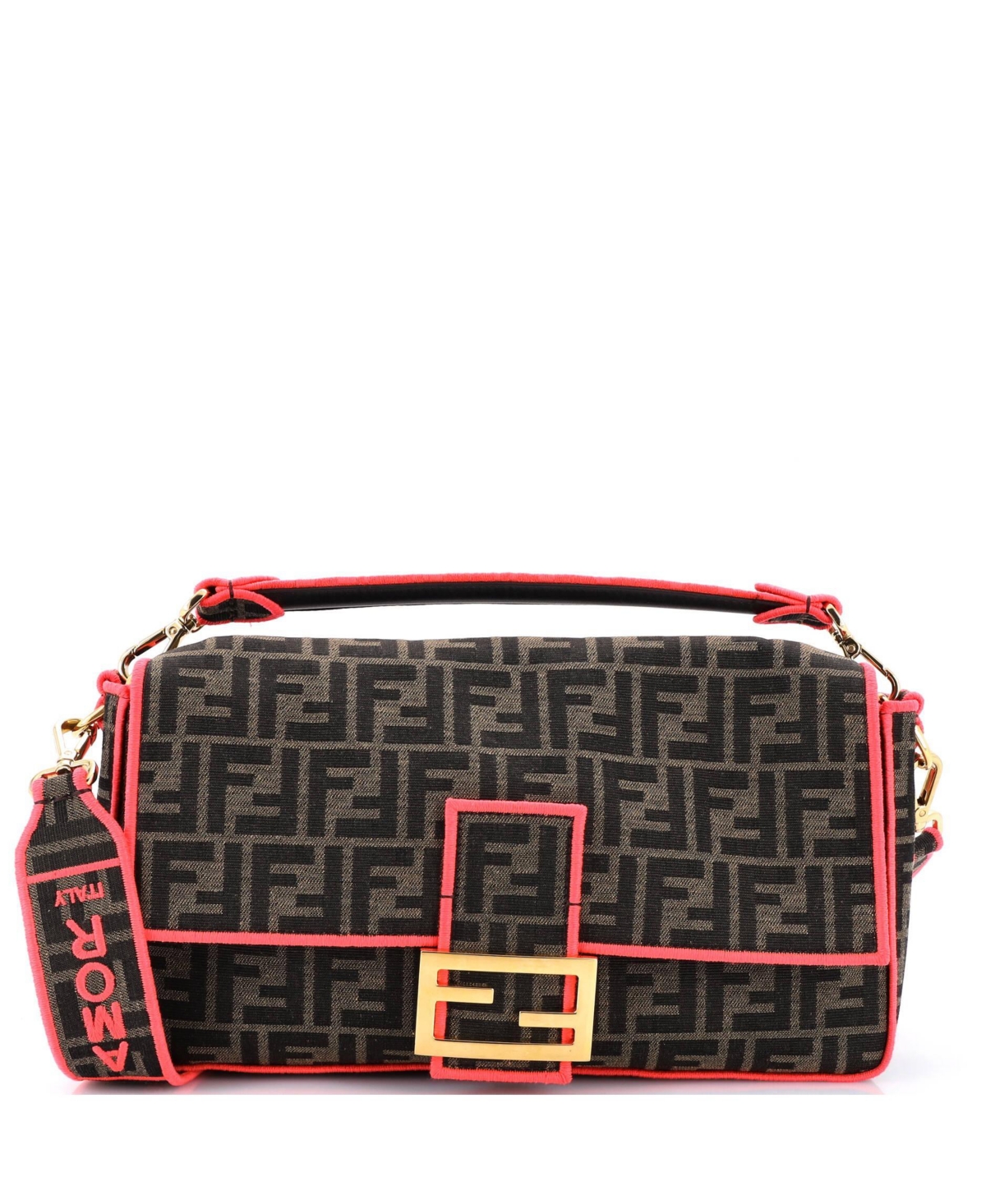 Click here for Pre-Owned Fendi Large Baguette Nm Bag Zucca Canvas... prices