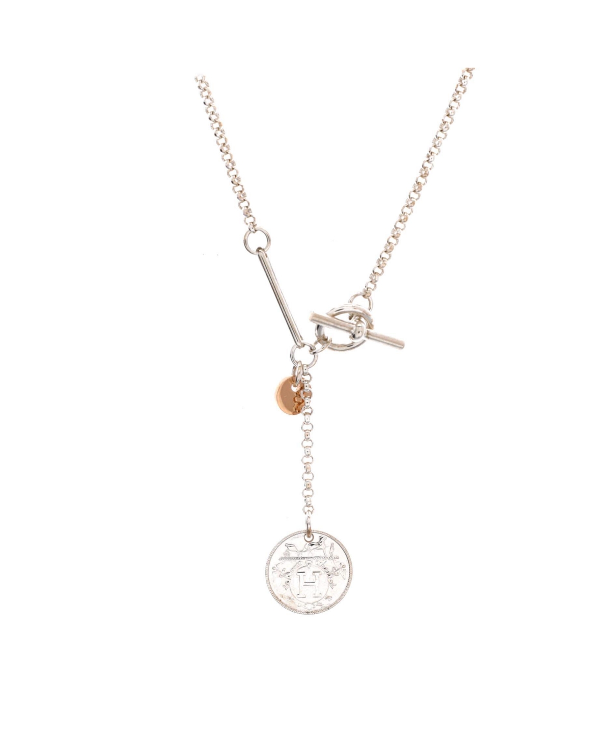 Click here for Pre-Owned HERMES Ex-Libris Long Necklace - 18k ros... prices