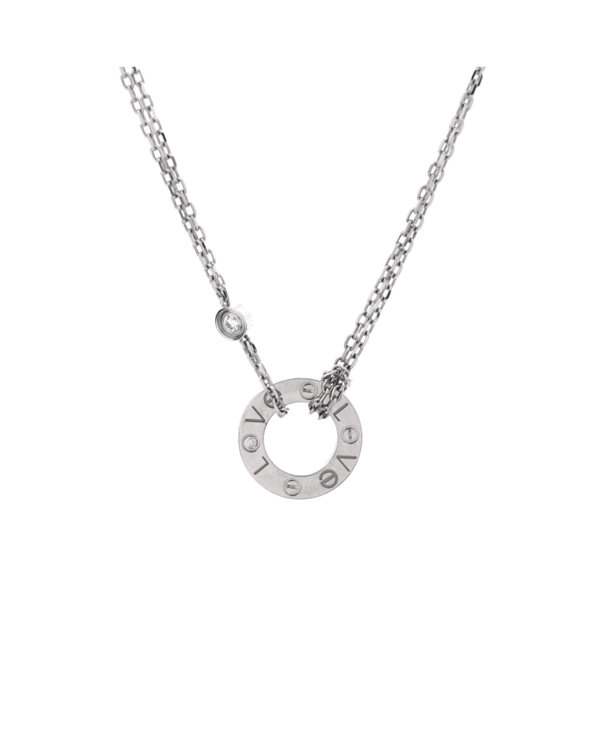 Click here for Pre-Owned Cartier 2 Diamonds Love Pendant Necklace... prices