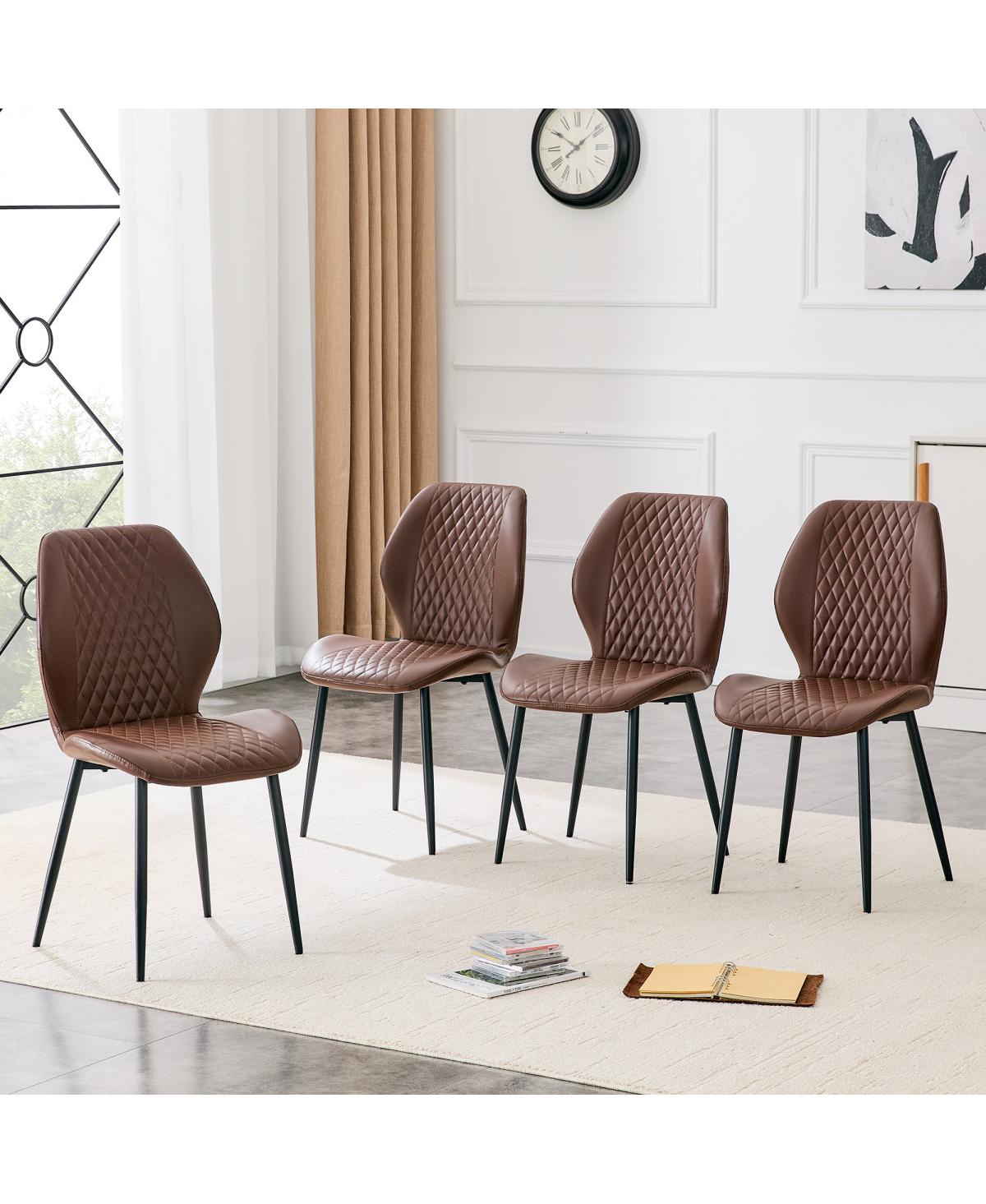 Click here for Streamdale Furniture Set of 4 Modern Diamond-Quilt... prices