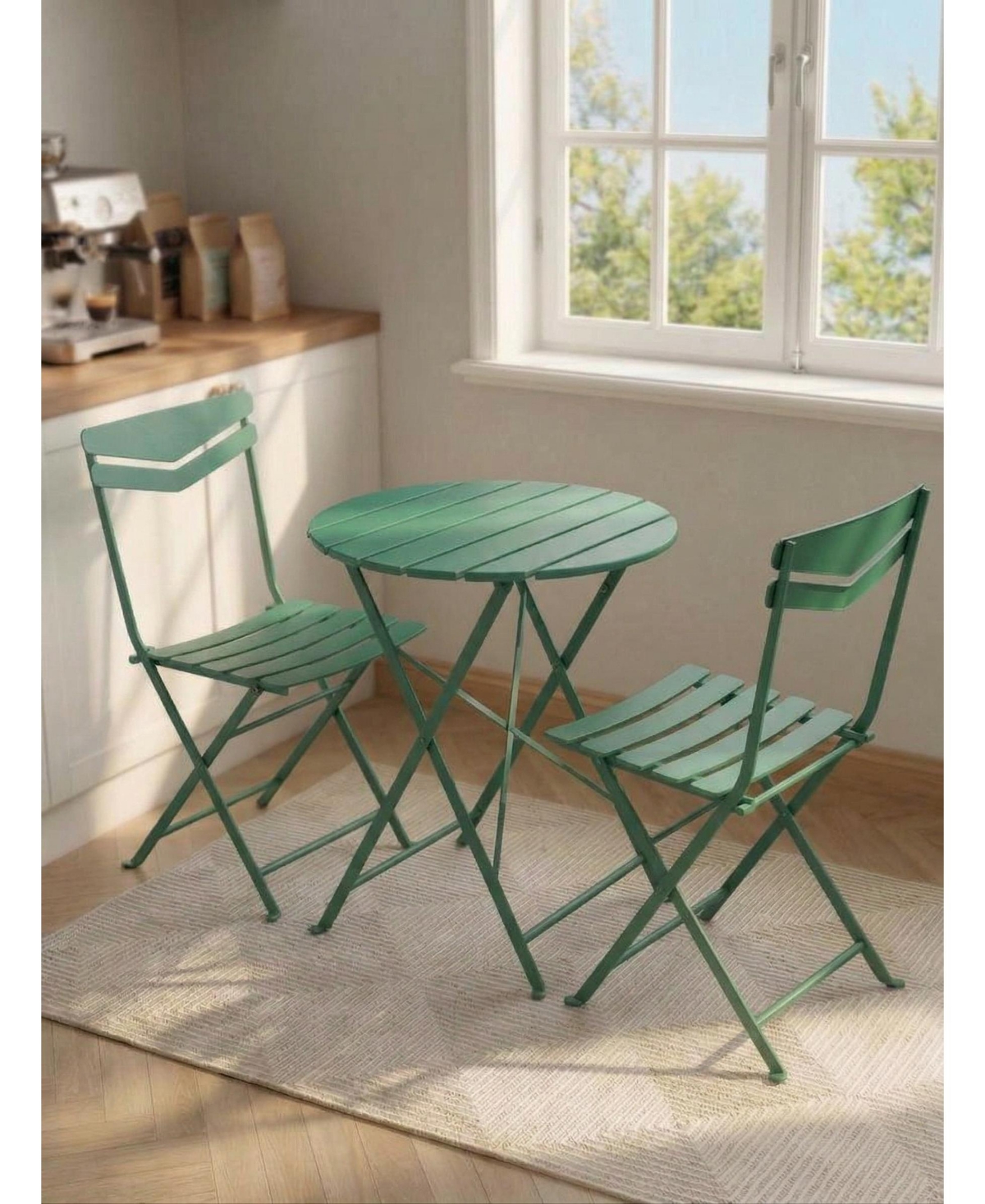 Click here for Xo 3-Piece Folding Bistro Set  Metal Patio Table a... prices