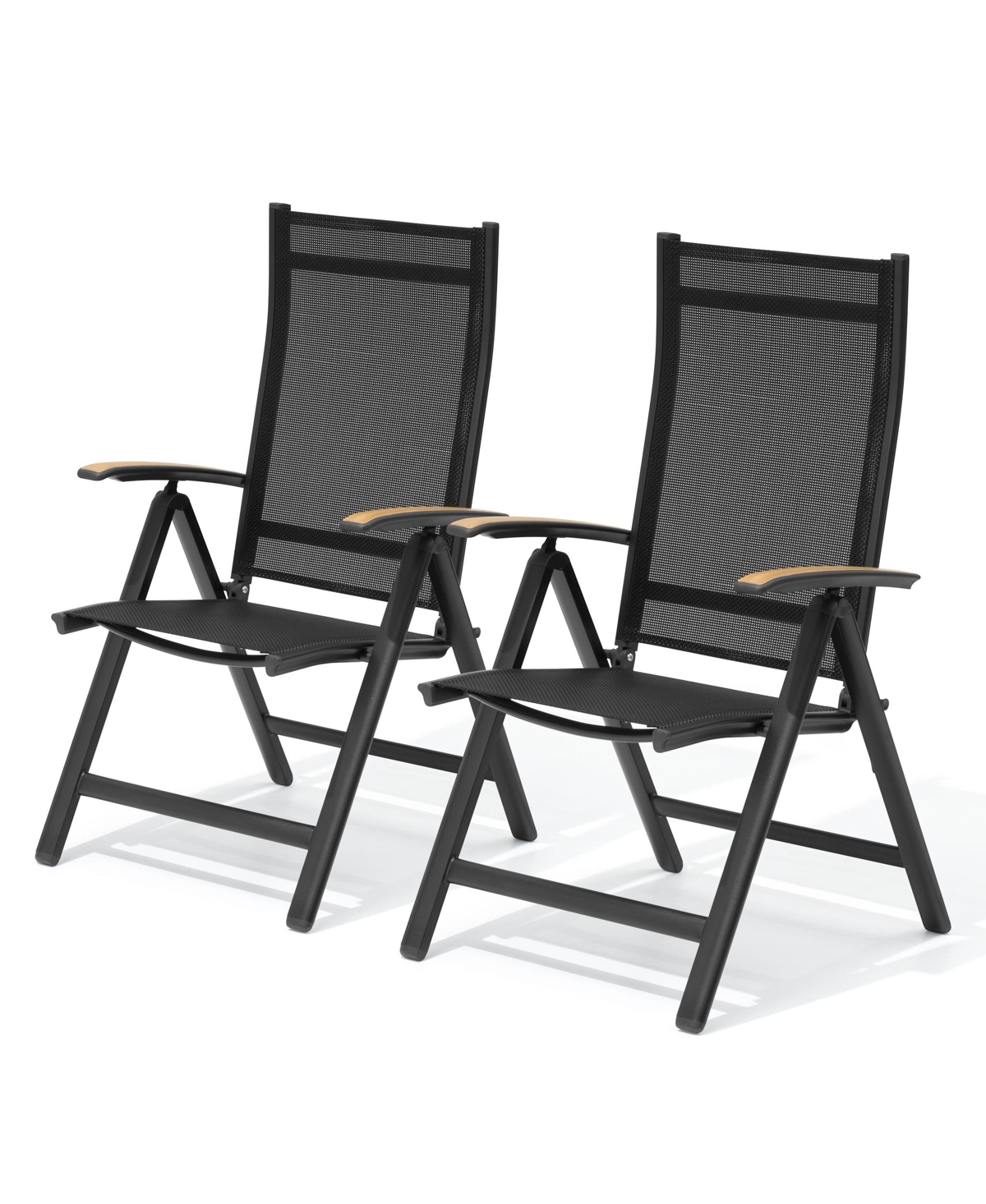 Click here for Pellebant Outdoor Patio Aluminum Folding Teak Armr... prices