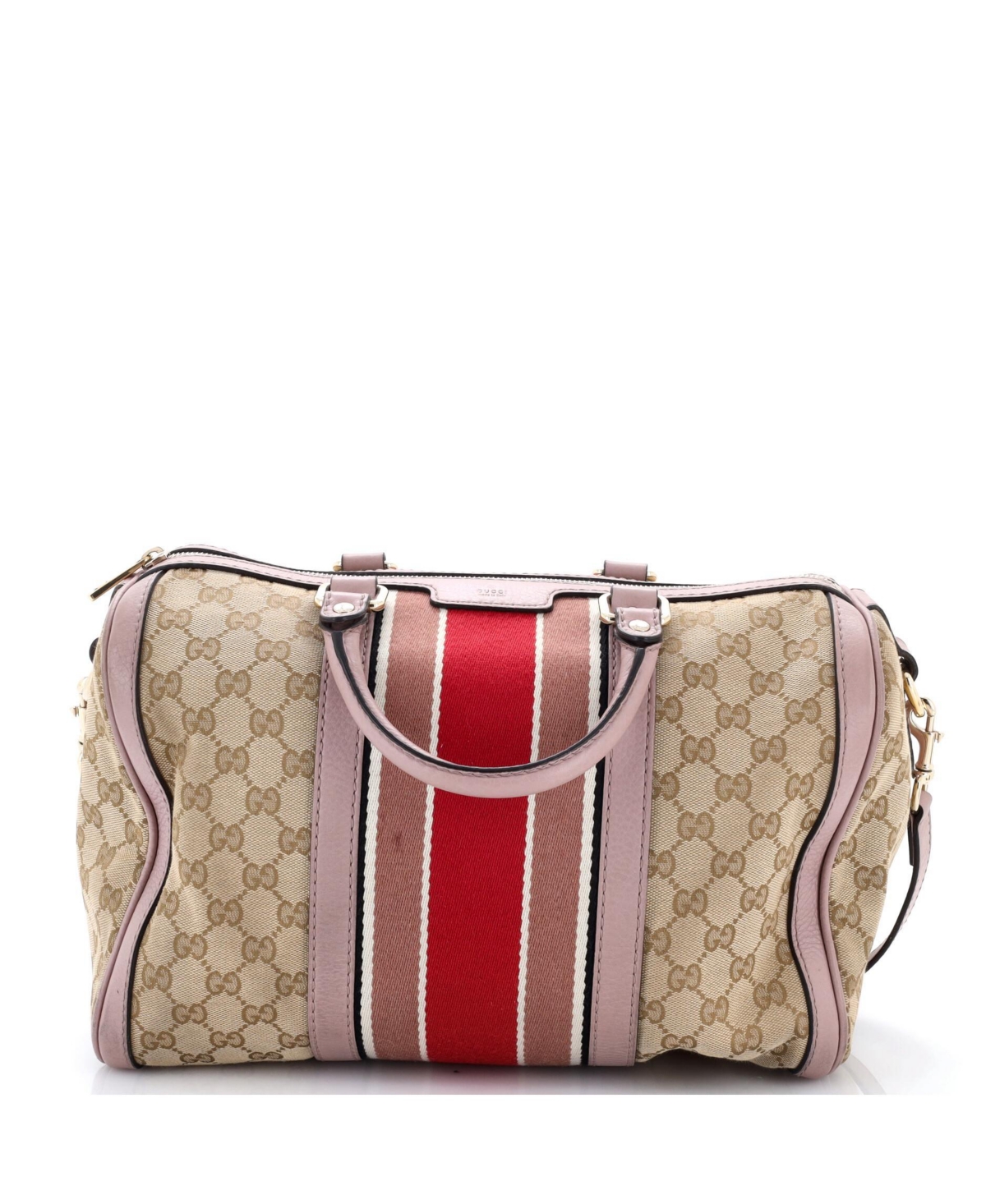 Click here for Pre-Owned Gucci Medium Vintage Web Boston Bag Gg C... prices
