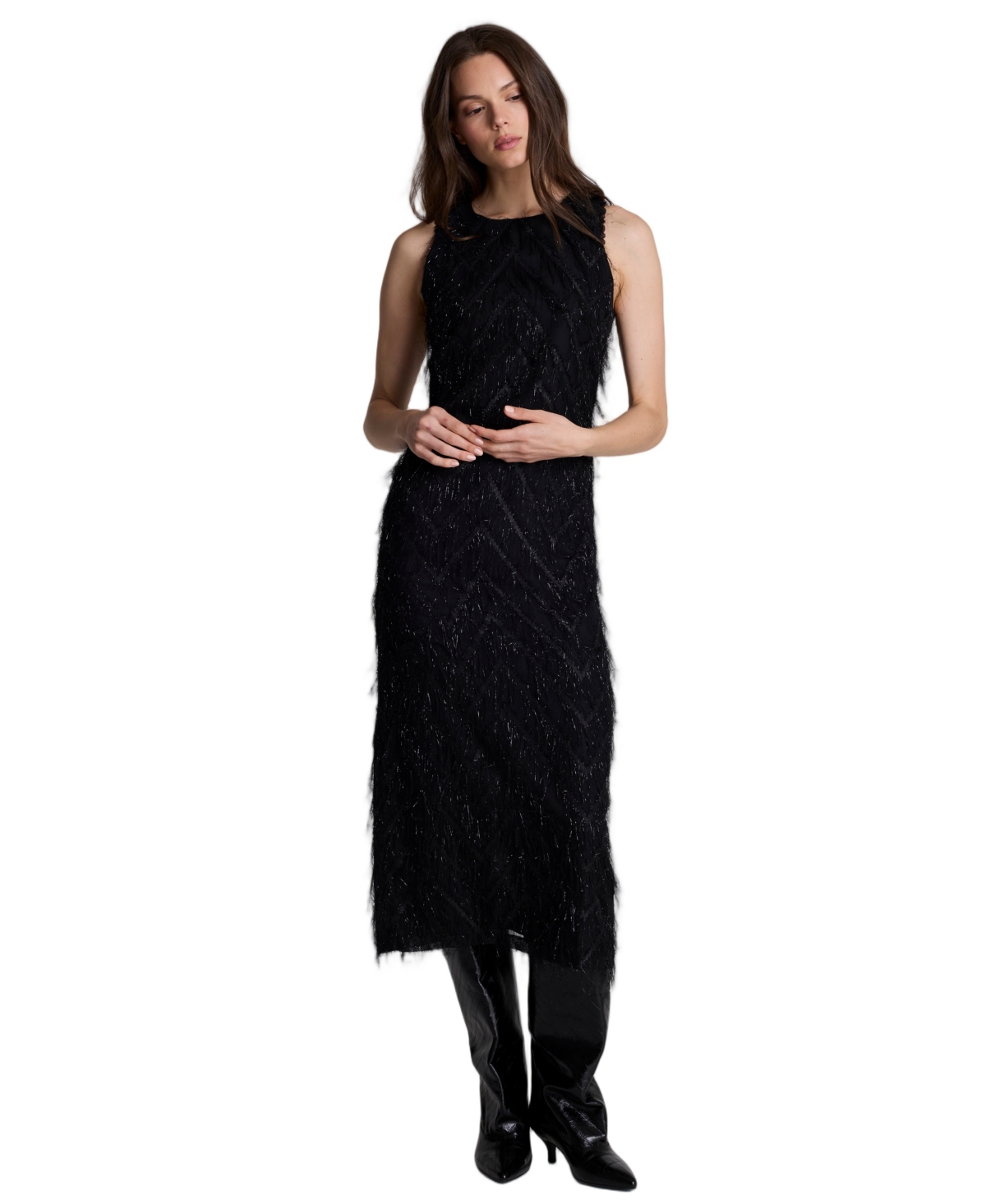 Click here for Kenneth Cole Womens Sleeveless Novelty Fringed Org... prices