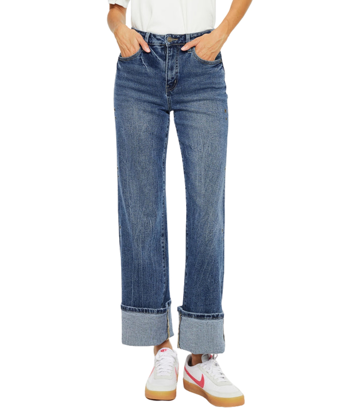 Click here for KanCan Womens Hailey High Rise 90s Flare Jeans - D... prices