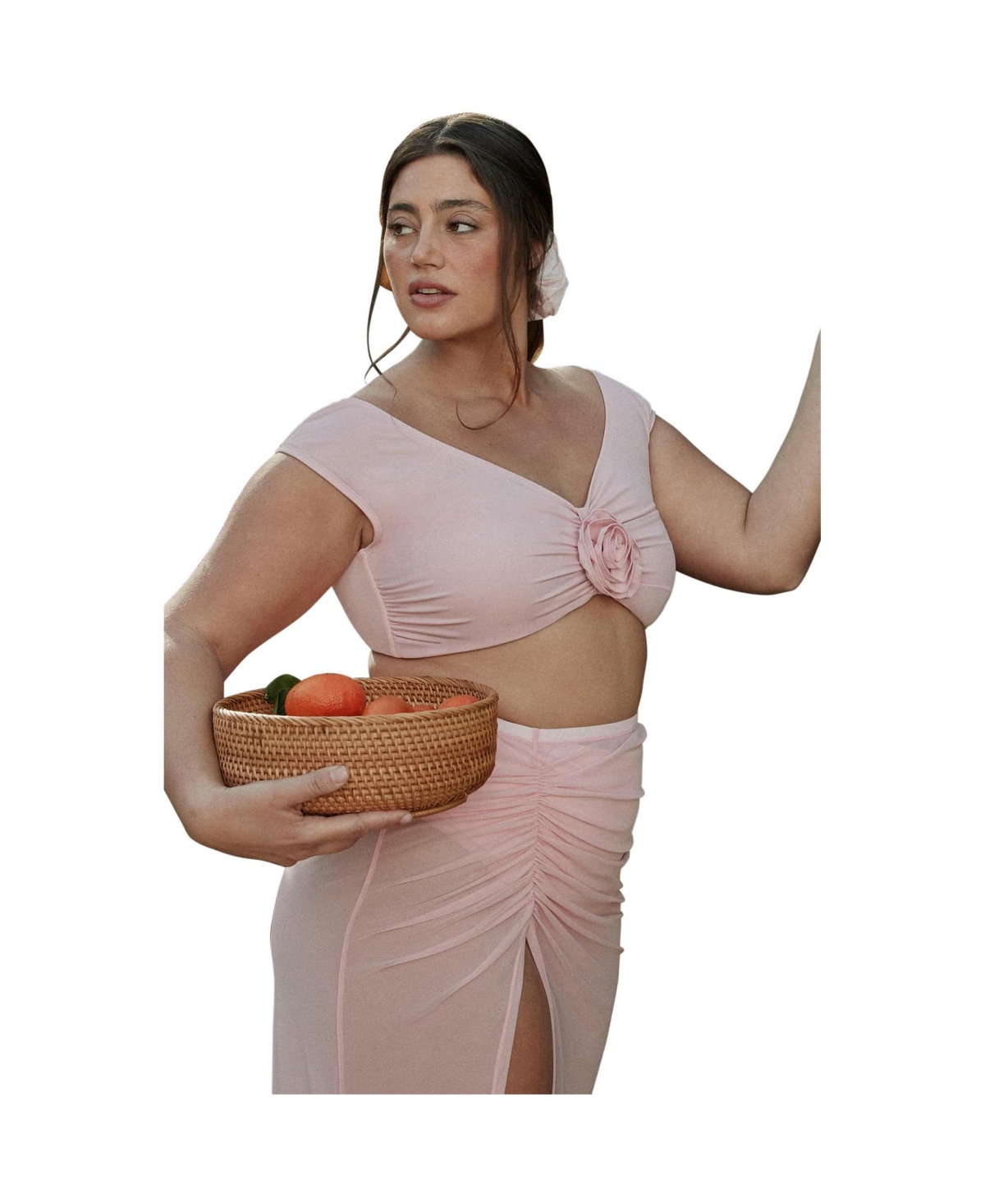 Click here for Eloquii Plus Size Womens Plus Off The Shoulder Ros... prices