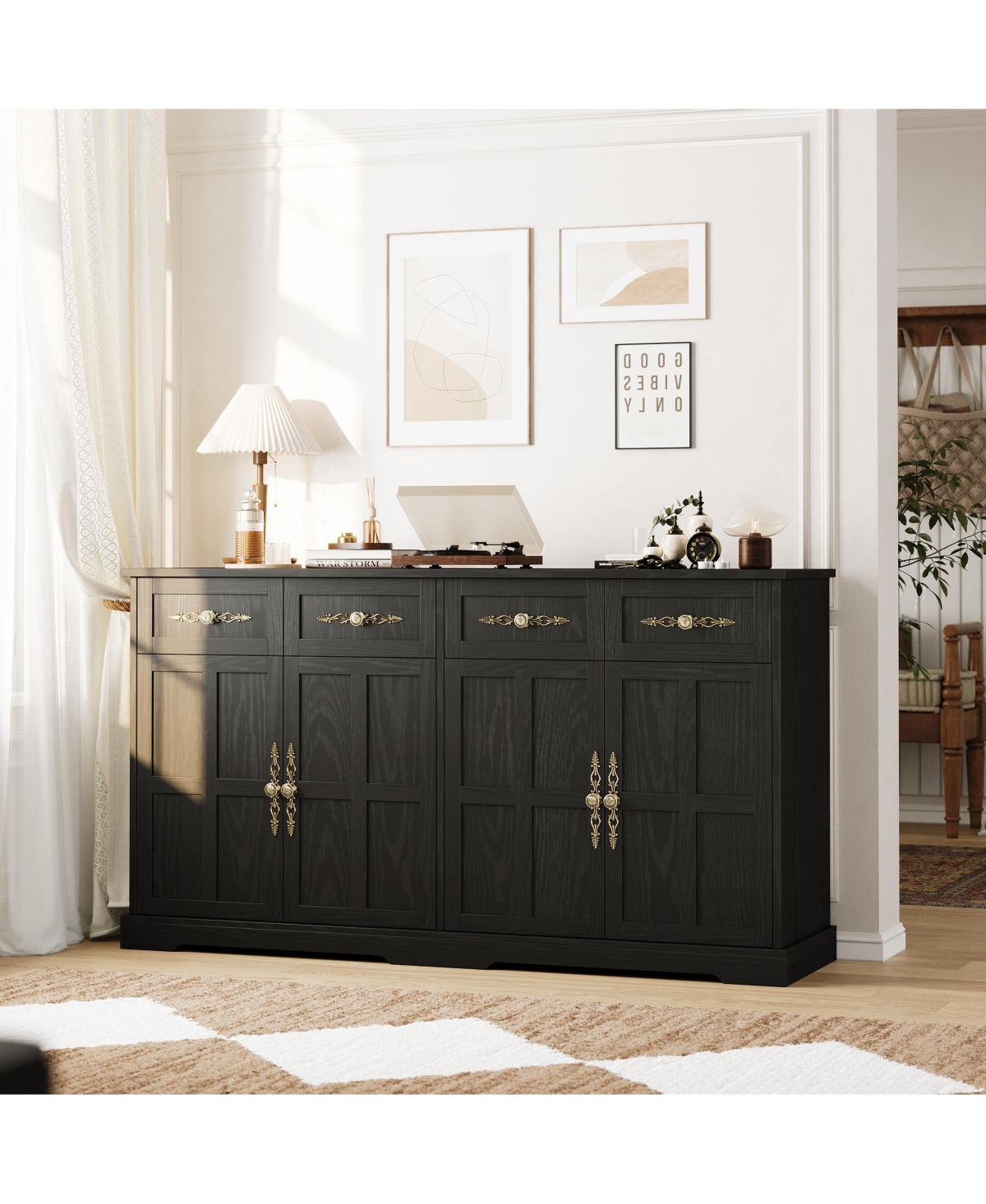 Click here for homfan 63 Storage Cabinet with Doors and Drawers -... prices
