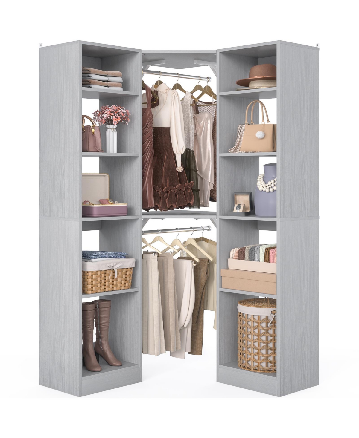 Click here for Aheaplus Corner Closet Organizer with 12 Shelves... prices
