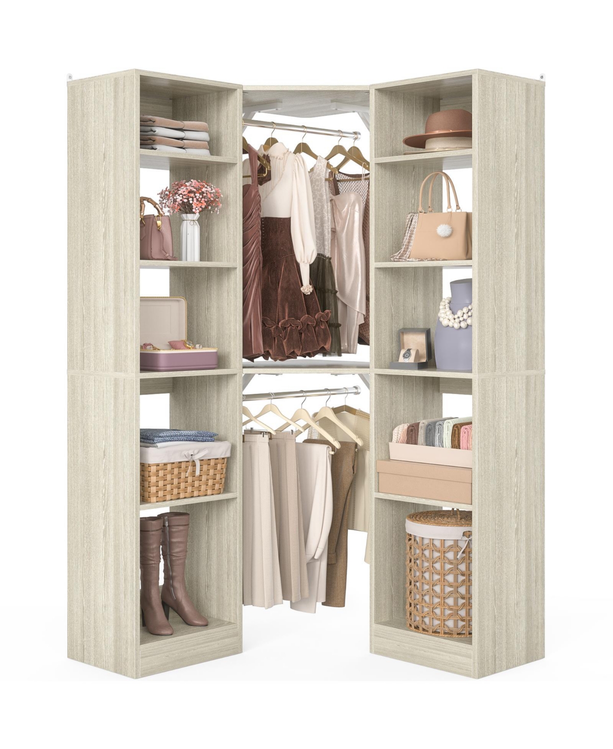 Click here for Aheaplus Corner Closet Organizer with 12 Shelves... prices