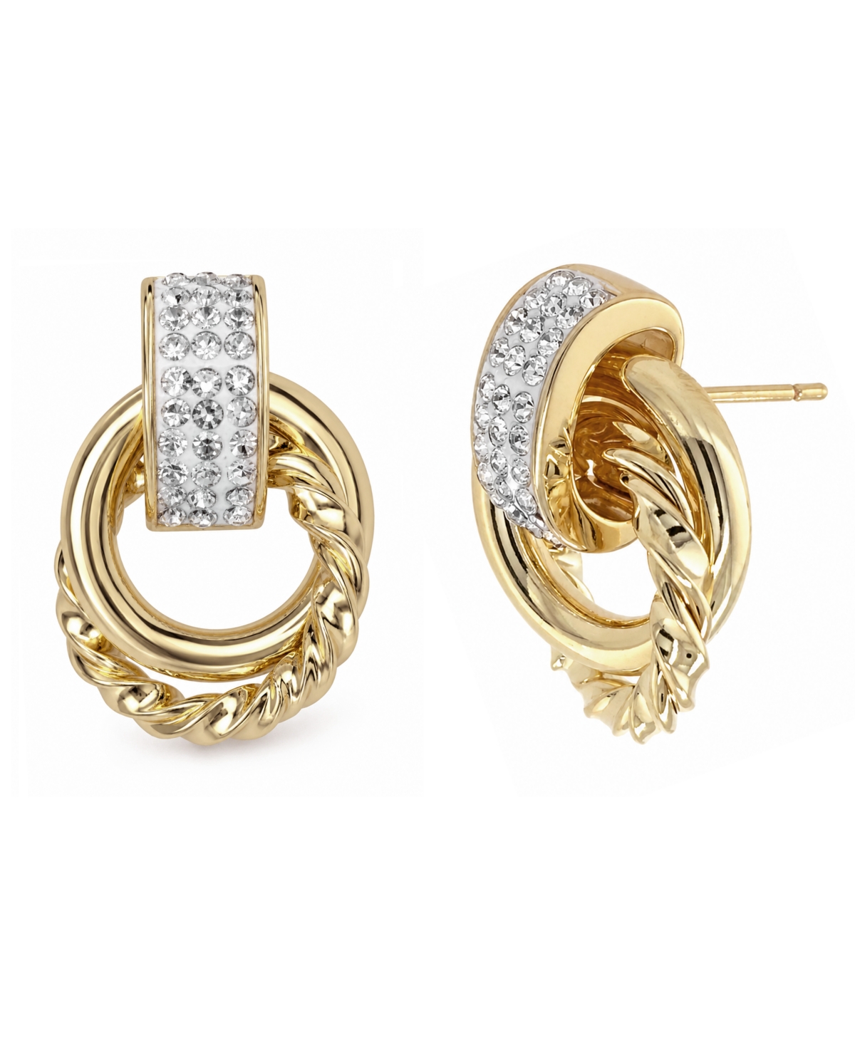 Click here for And Now This Crystal Gold-Tone Plated Drop Post Ea... prices