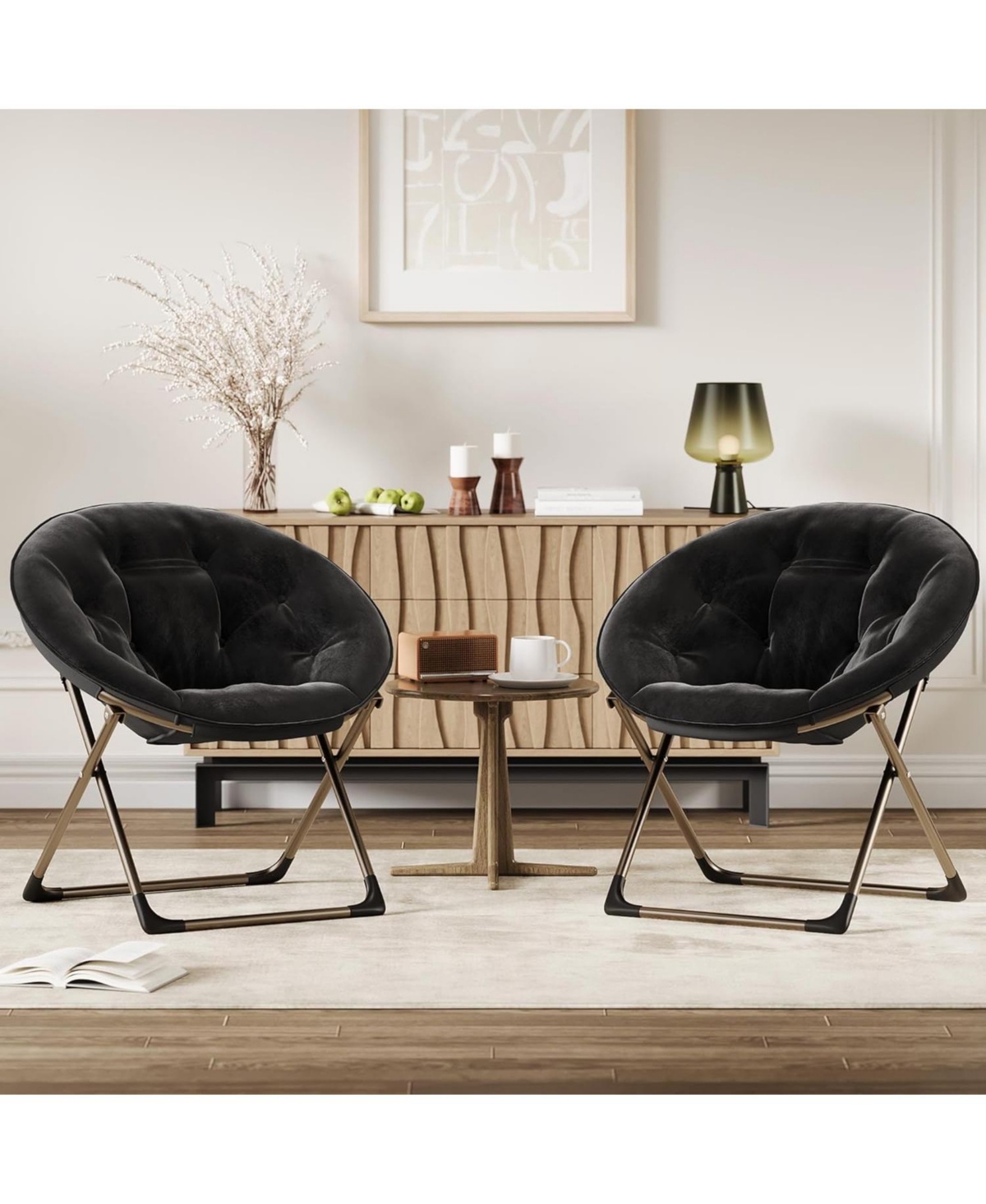 Click here for gaomon Saucer Chair  Comfy Chair Faux Fur Lounge M... prices