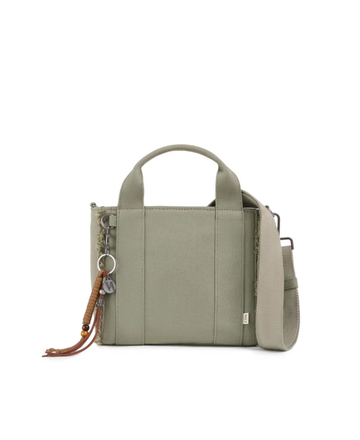 Click here for Wilt Womens Selma Frayed Mini Tote - Army sage. prices