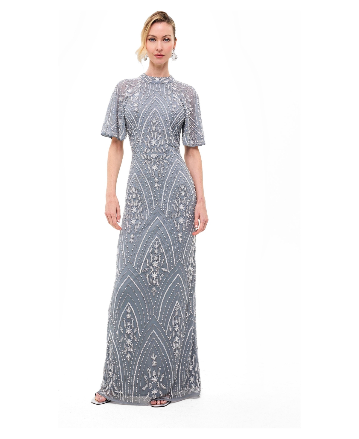 Click here for Beauut Womens Embellished Sequins High Neck Gown -... prices