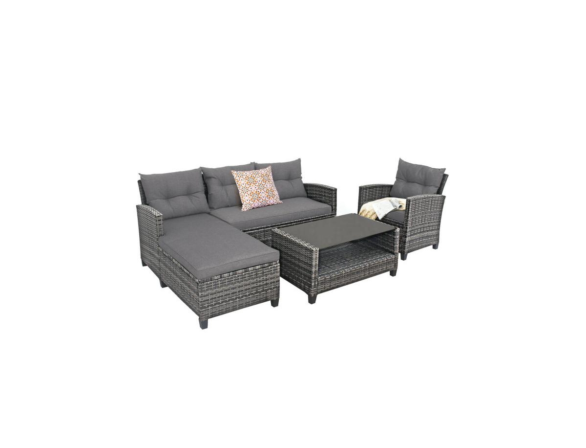 Click here for Mondawe Patio Rattan Furniture Set with Cushion an... prices