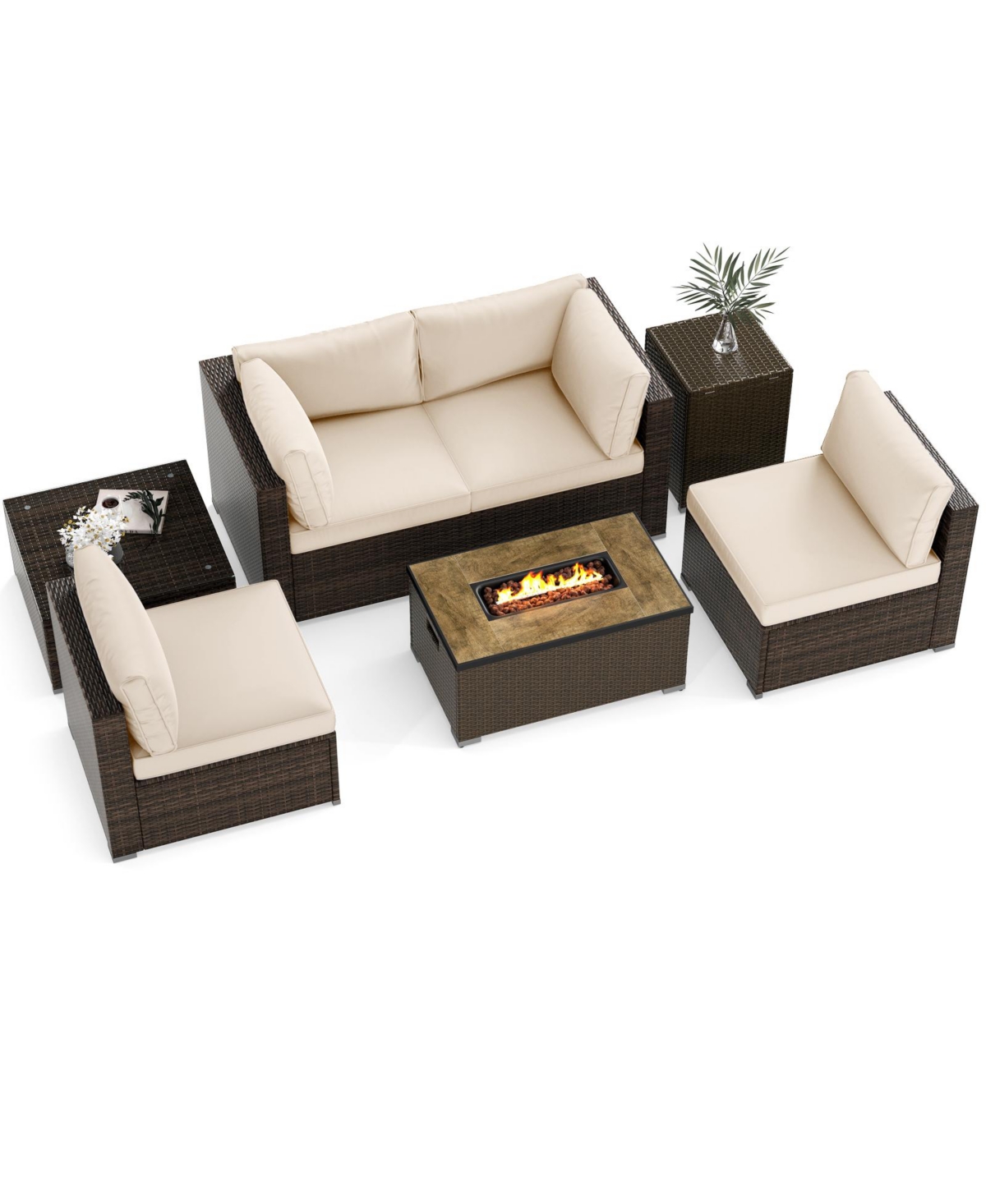 Click here for Sugift 7-Piece Outdoor Sectional Set with 40000 Bt... prices