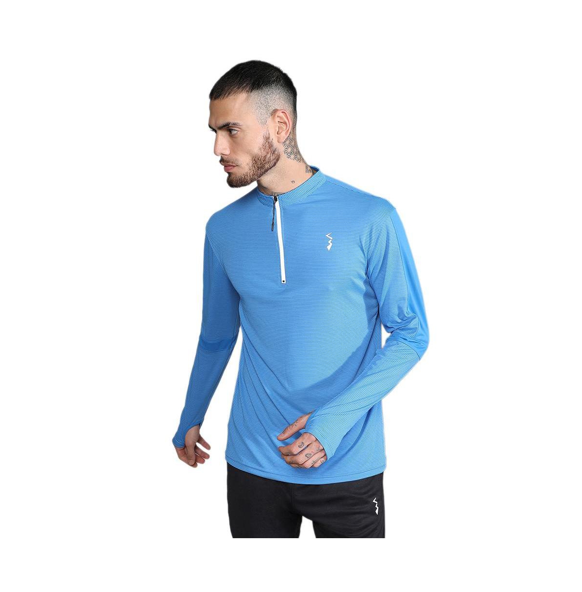 Click here for Campus Sutra Mens Activewear T-Shirt - Light blue prices