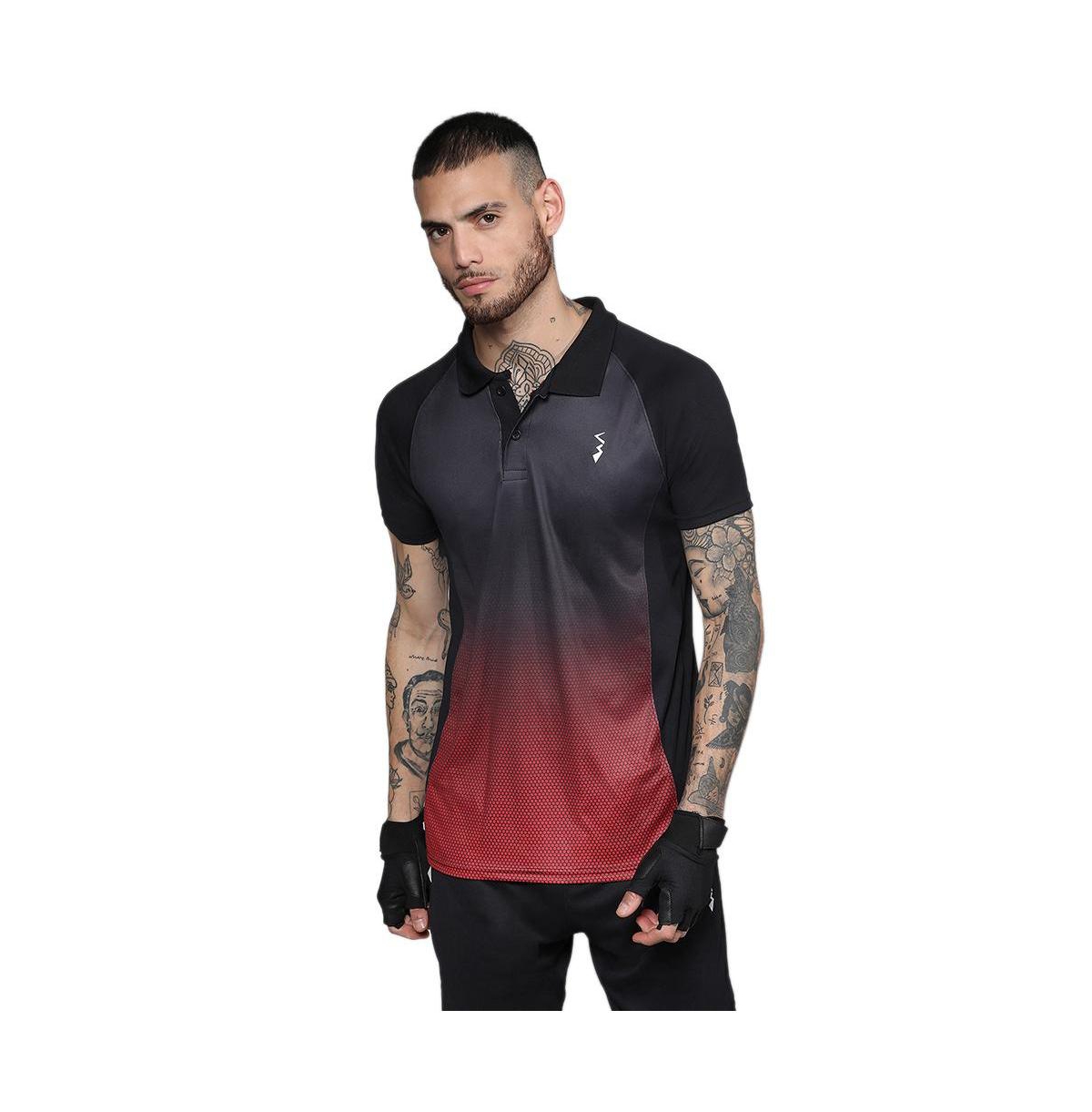 Click here for Campus Sutra Mens Ombre Polo Activewear T-Shirt -... prices