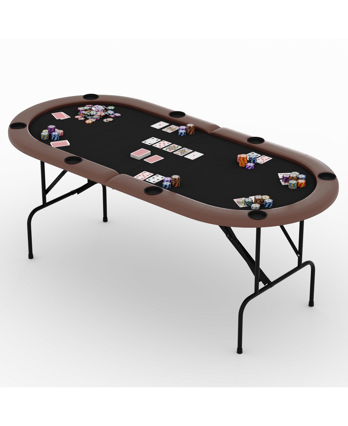 Click here for homfan 71 Collapsible Oval Poker Table for 8 Casin... prices