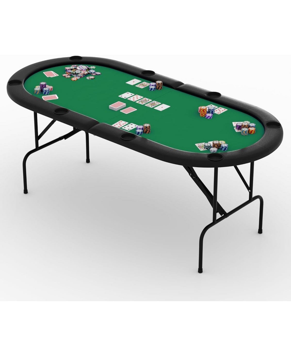 Click here for homfan 71 Collapsible Oval Poker Table for 8 Casin... prices